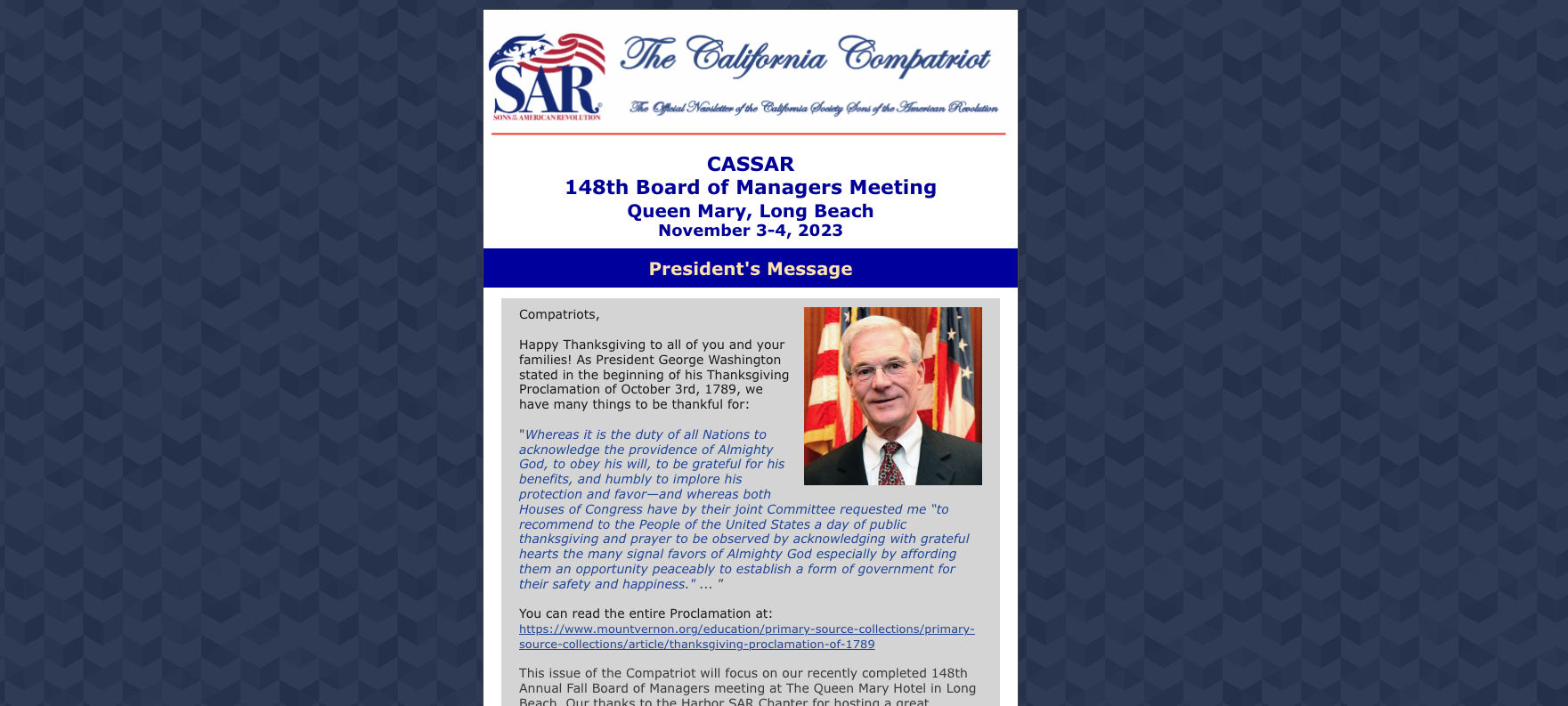 2023 BOM Edition California Compatriot – California SAR