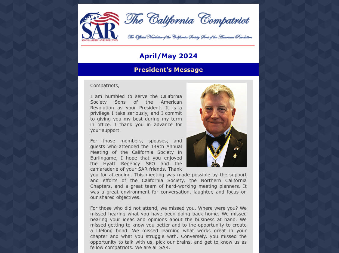April/May 2024 California Compatriot – California SAR