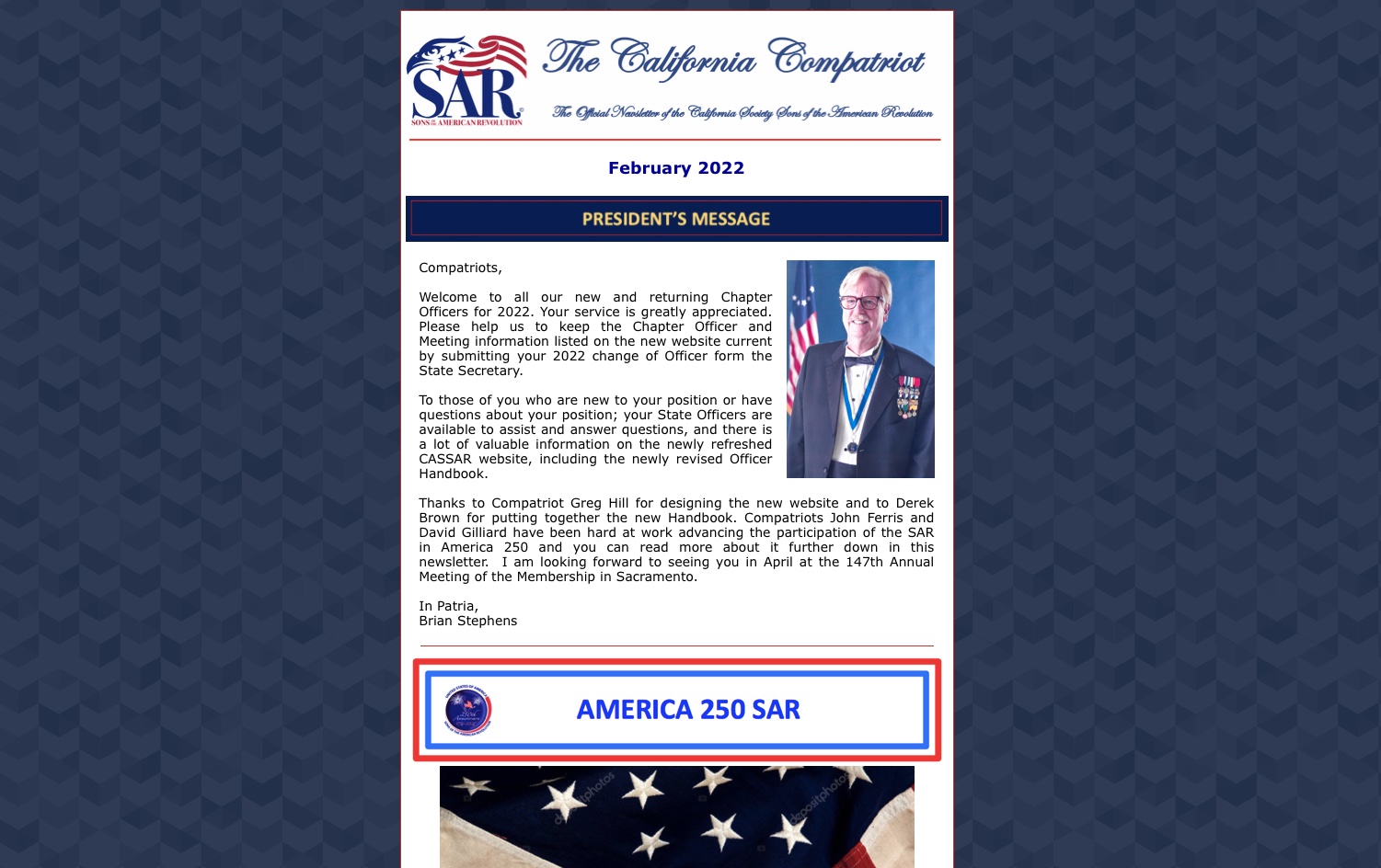 February 2022 California Compatriot – California SAR