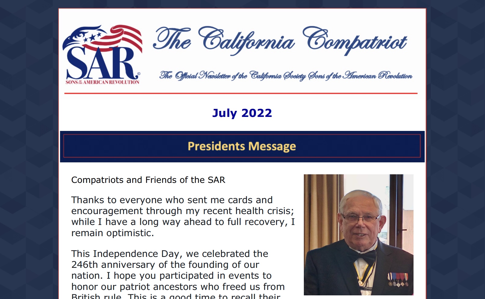 July 2022 California Compatriot – California SAR