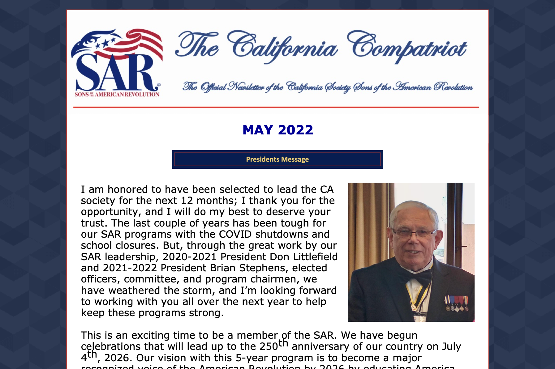 May 2022 California Compatriot – California SAR