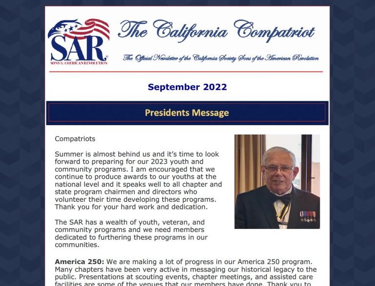 September 2022 California Compatriot – California SAR